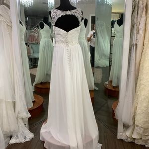 Dresses | Chiffon Keyhole Back Buttons Zipper Wedding Gown | Poshmark